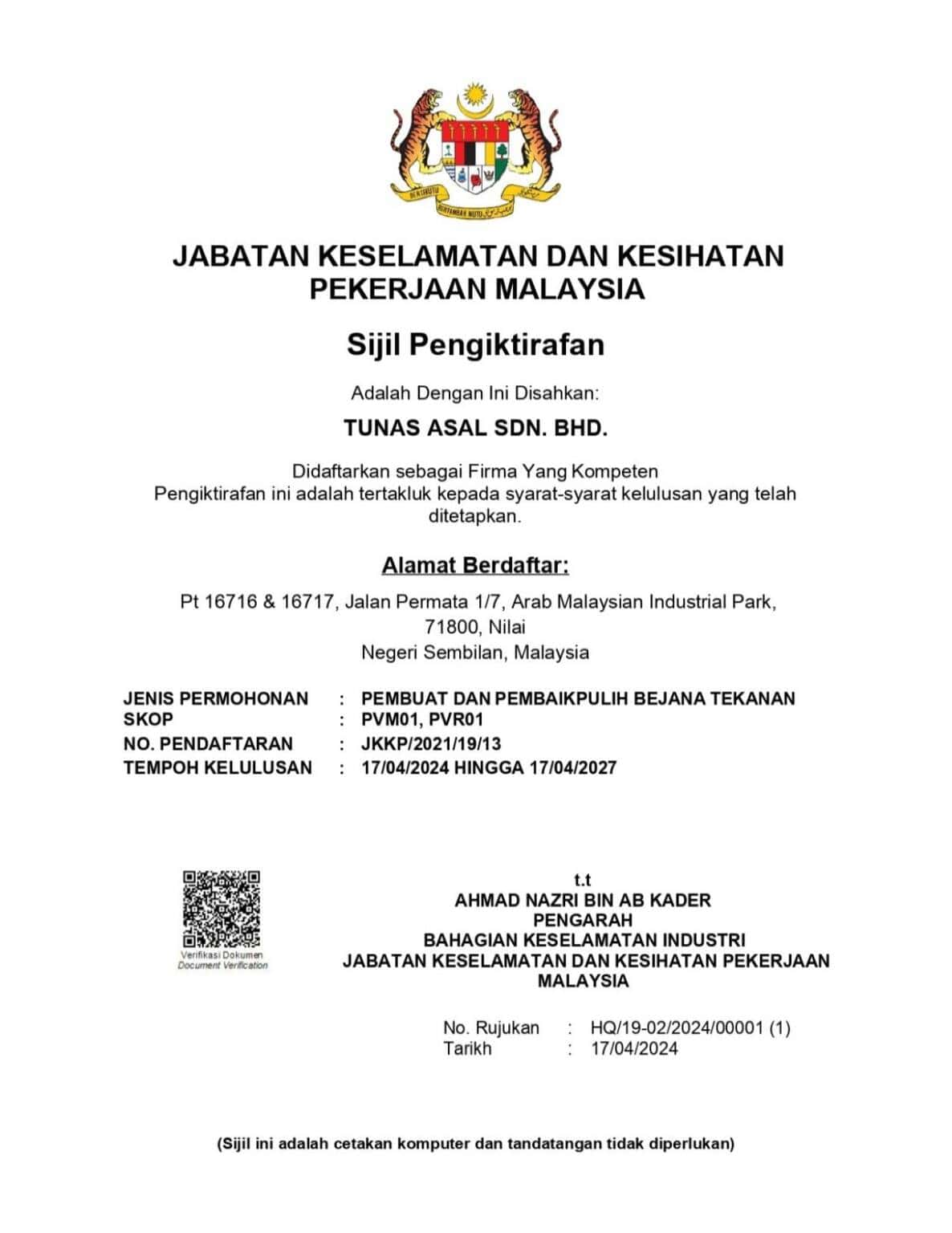 ASME Pressure Vessel Malaysia | U Stamp & DOSH Approved Manufacturer
